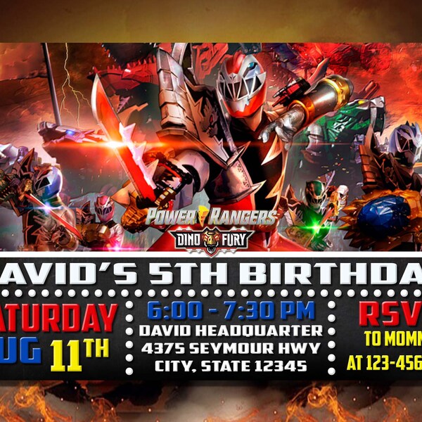 Power Rangers Dino Fury Birthday - Etsy