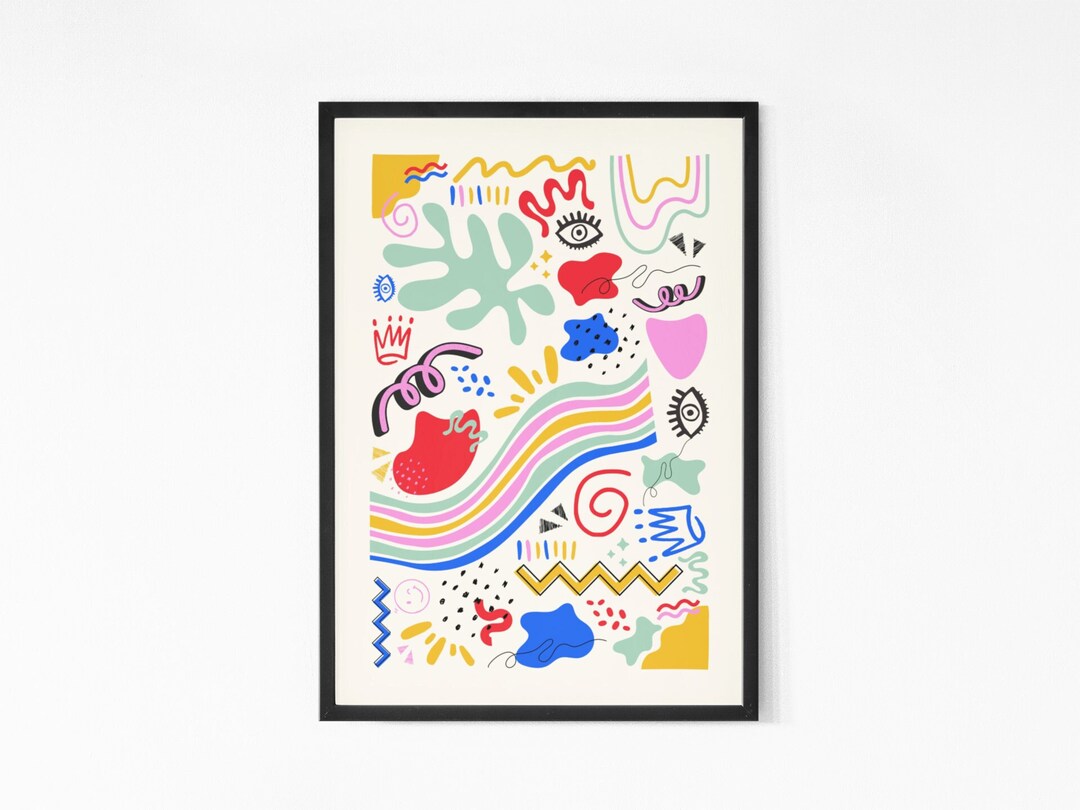 Retro 90s Aesthetic Poster | 90s Wall Art | Wall Décor | Abstract ...