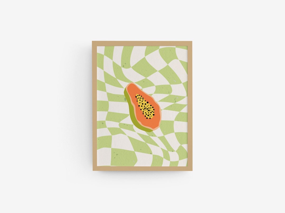 Retro Papaya Print | Wall Art | Wall Décor | Digital Download - Etsy