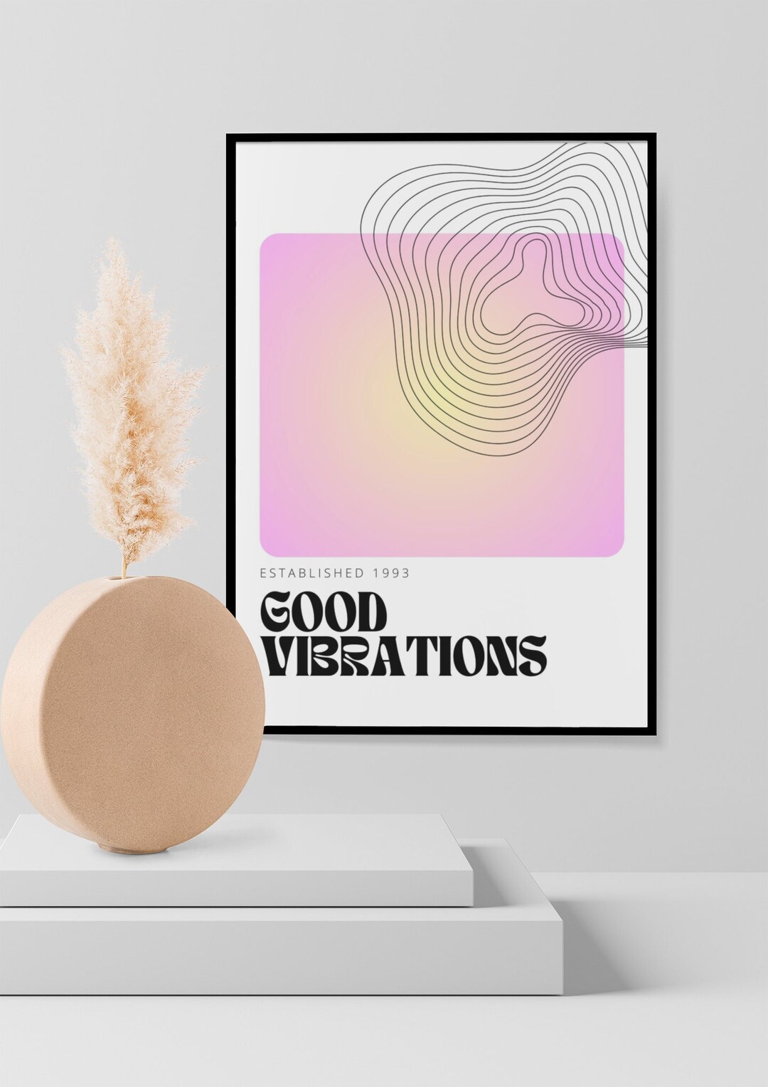 Good Vibrations Print | Retro Sound Waves | Retro Poster | Vintage ...