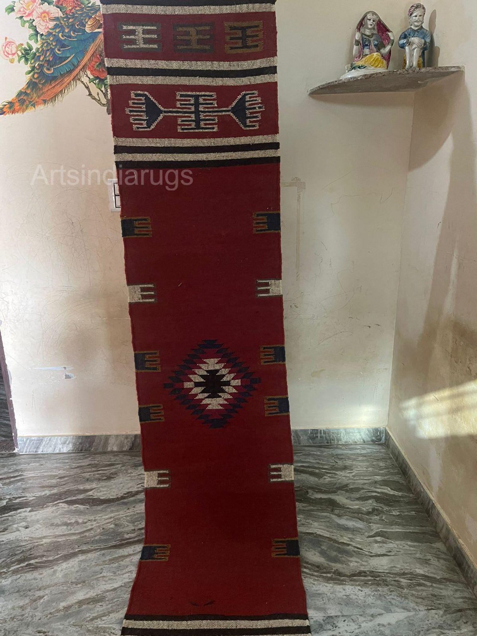 Handwoven Navajo Kilim Rug, Aztec Rug, Accent Rug, Outdoor Rug/indoor ...