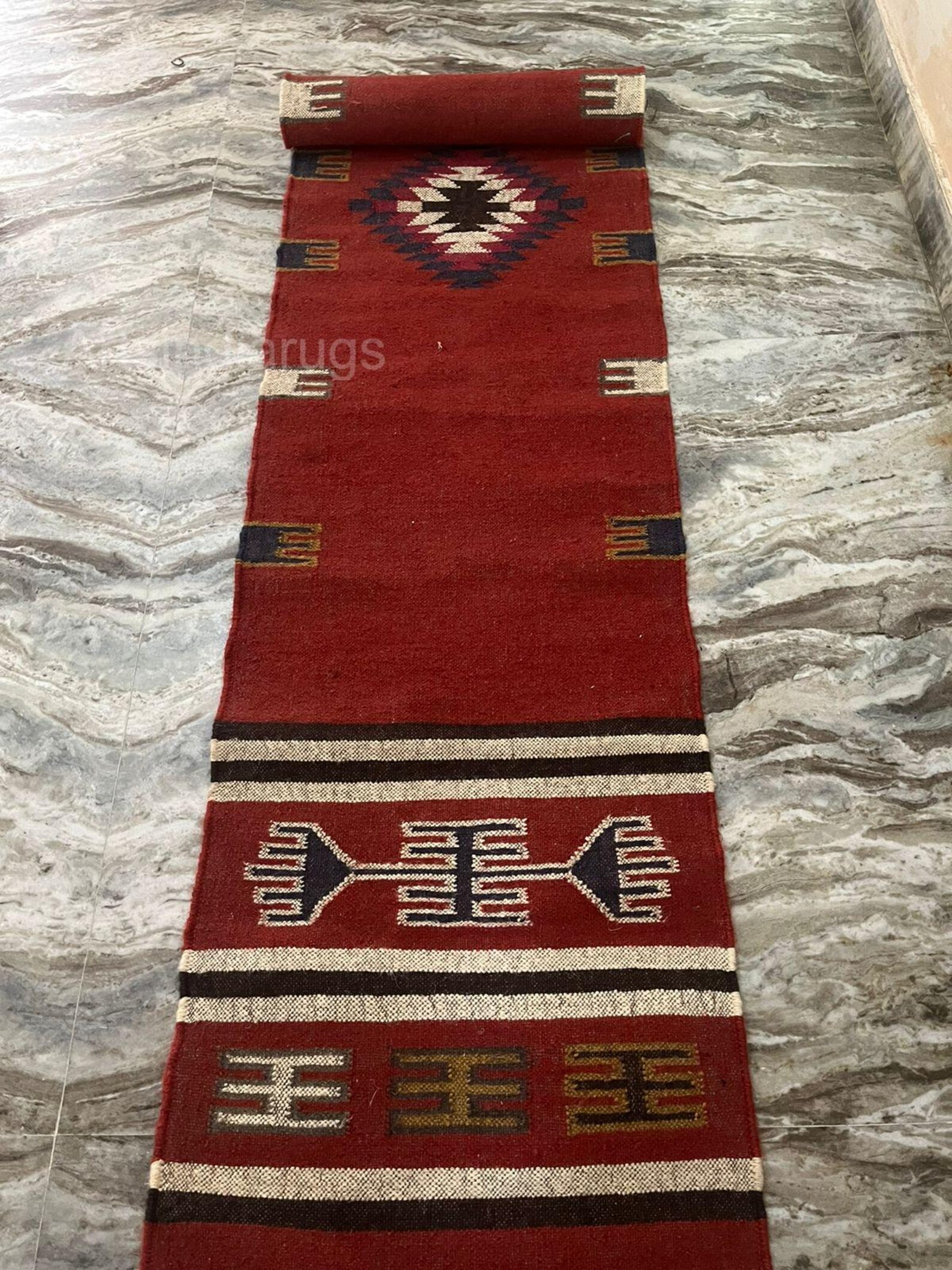 Handwoven Navajo Kilim Rug, Aztec Rug, Accent Rug, Outdoor Rug/indoor ...