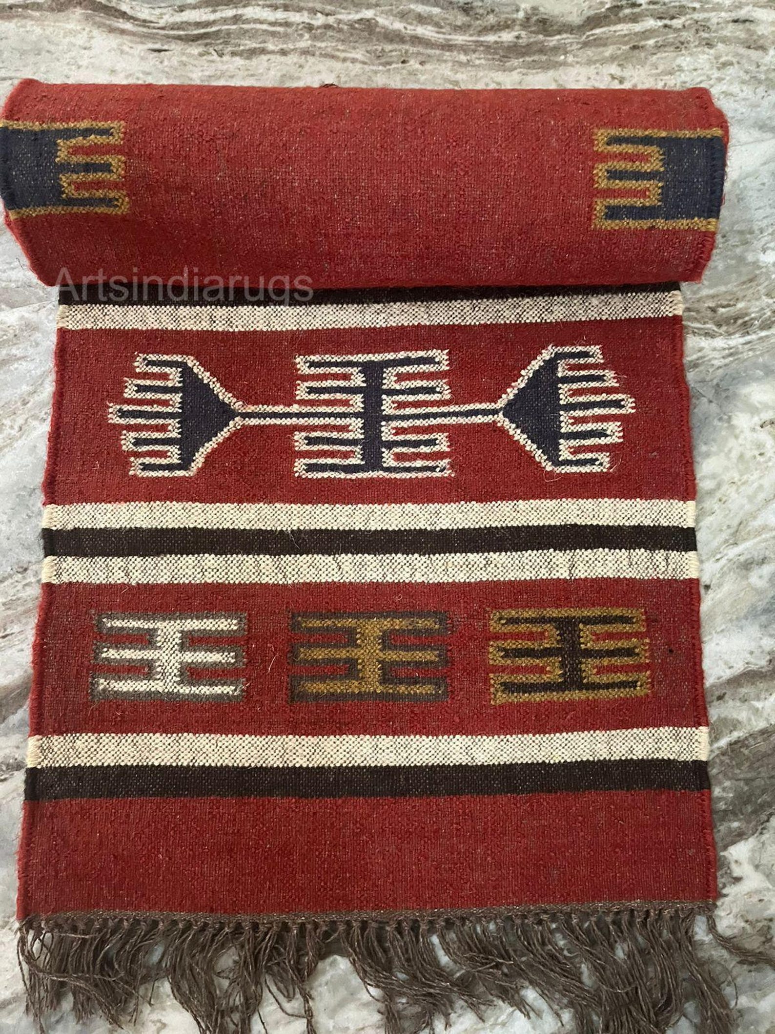 Handwoven Navajo Kilim Rug, Aztec Rug, Accent Rug, Outdoor Rug/indoor ...