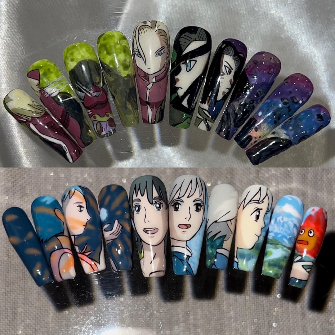CUSTOM Anime/cartoon Press on Nails - Etsy