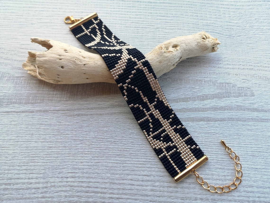 Abstract Bead Loom Bracelet Pattern DIY Beaded Geometric - Etsy