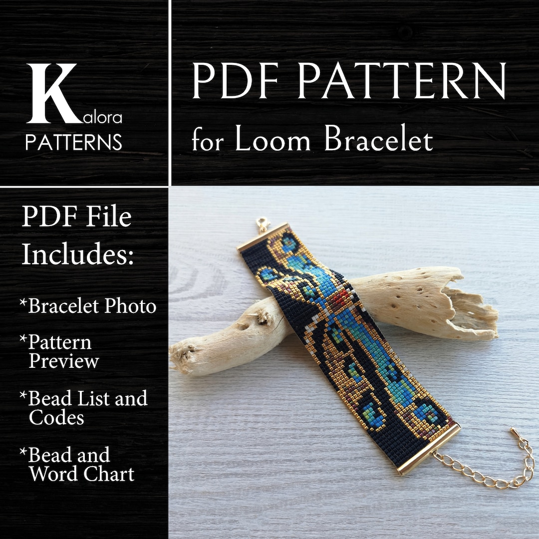 Shiny Dragonfly Loom Bracelet Pattern, Miyuki Delica PDF Pattern, Bug ...