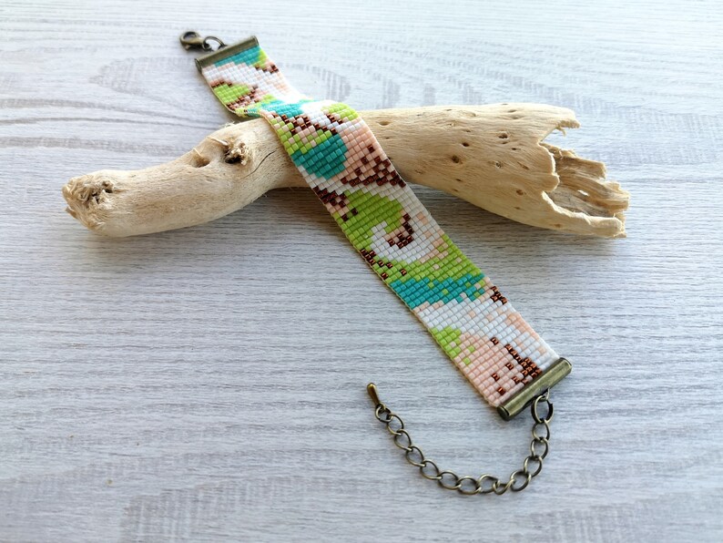 Abstract Bead Loom Bracelet Pattern, DIY Geometric Colorful Bracelet ...