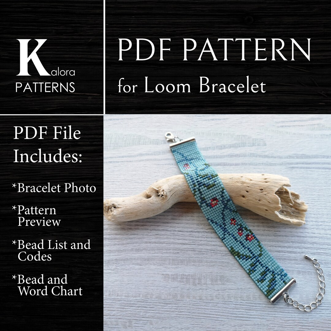 Beaded Loom Bracelet Pattern, Minimalist Berries Miyuki Delica PDF ...