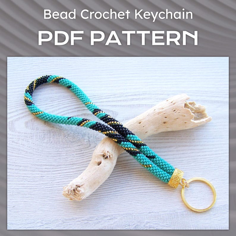 PDF Bead Crochet Pattern for Key Holder, DIY Seed Bead Wristlet ...