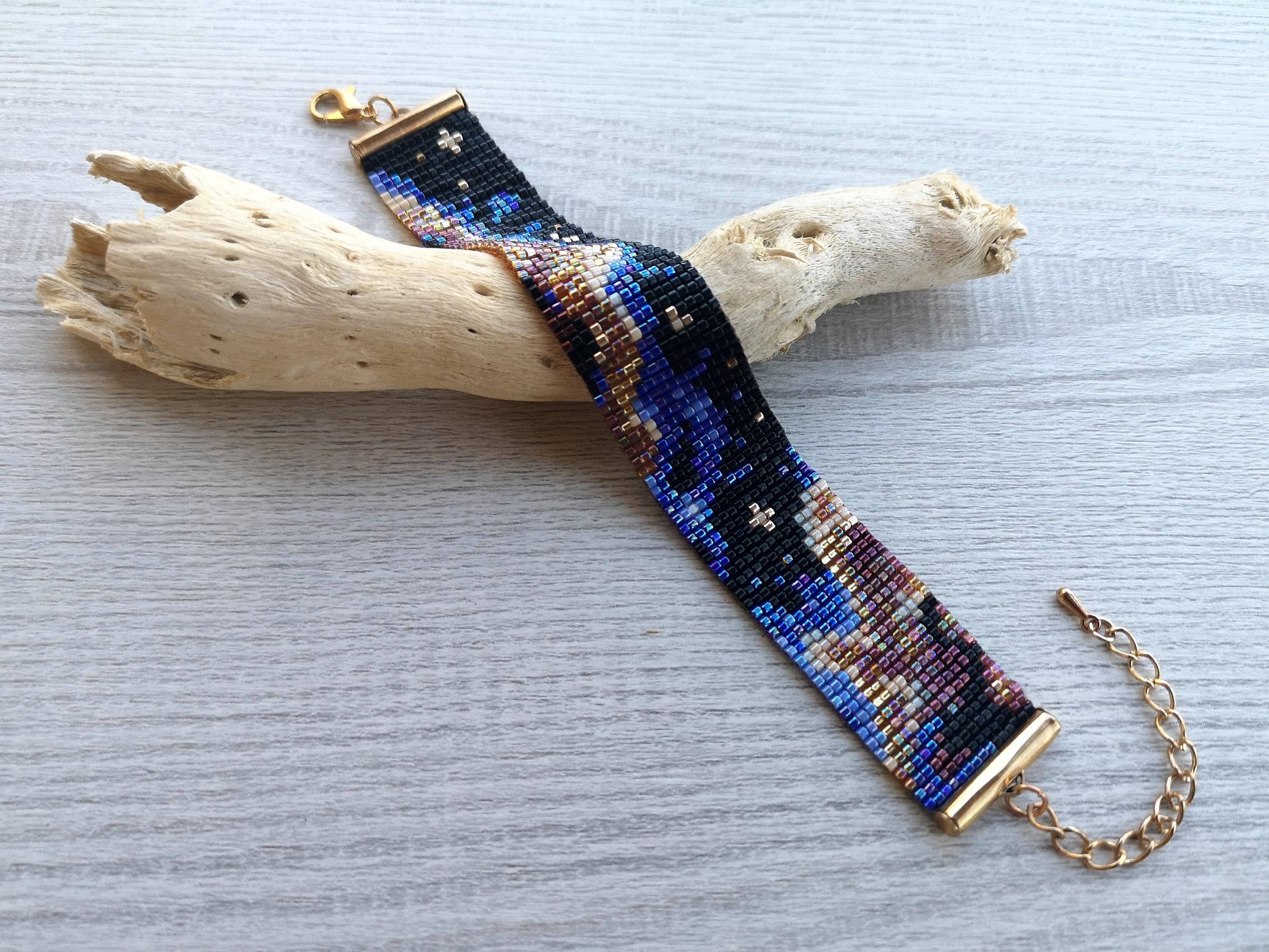 Space Loom Bead Pattern, Nebula Cosmos Night Shiny Stars Bracelet ...