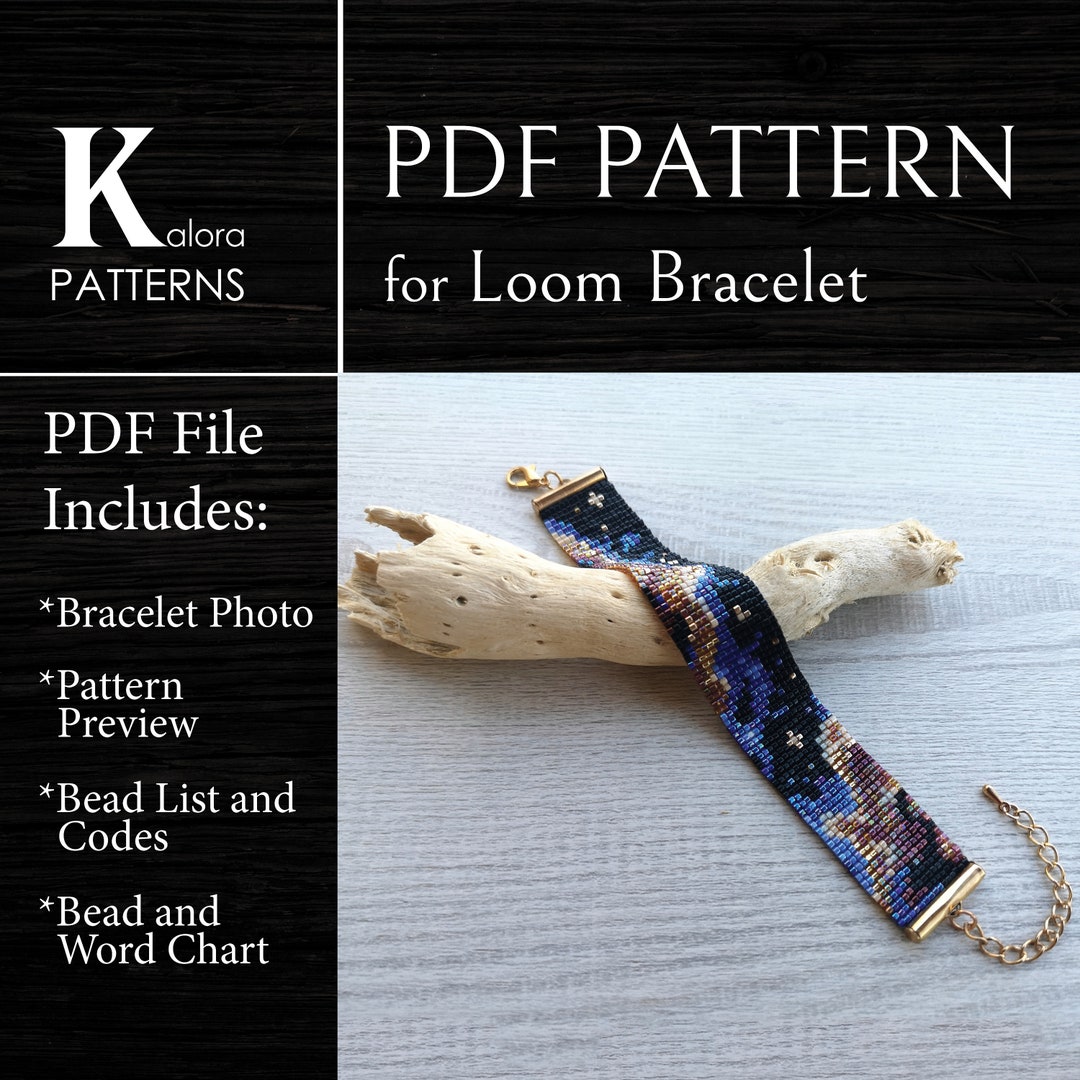 Space Loom Bead Pattern, Nebula Cosmos Night Shiny Stars Bracelet ...