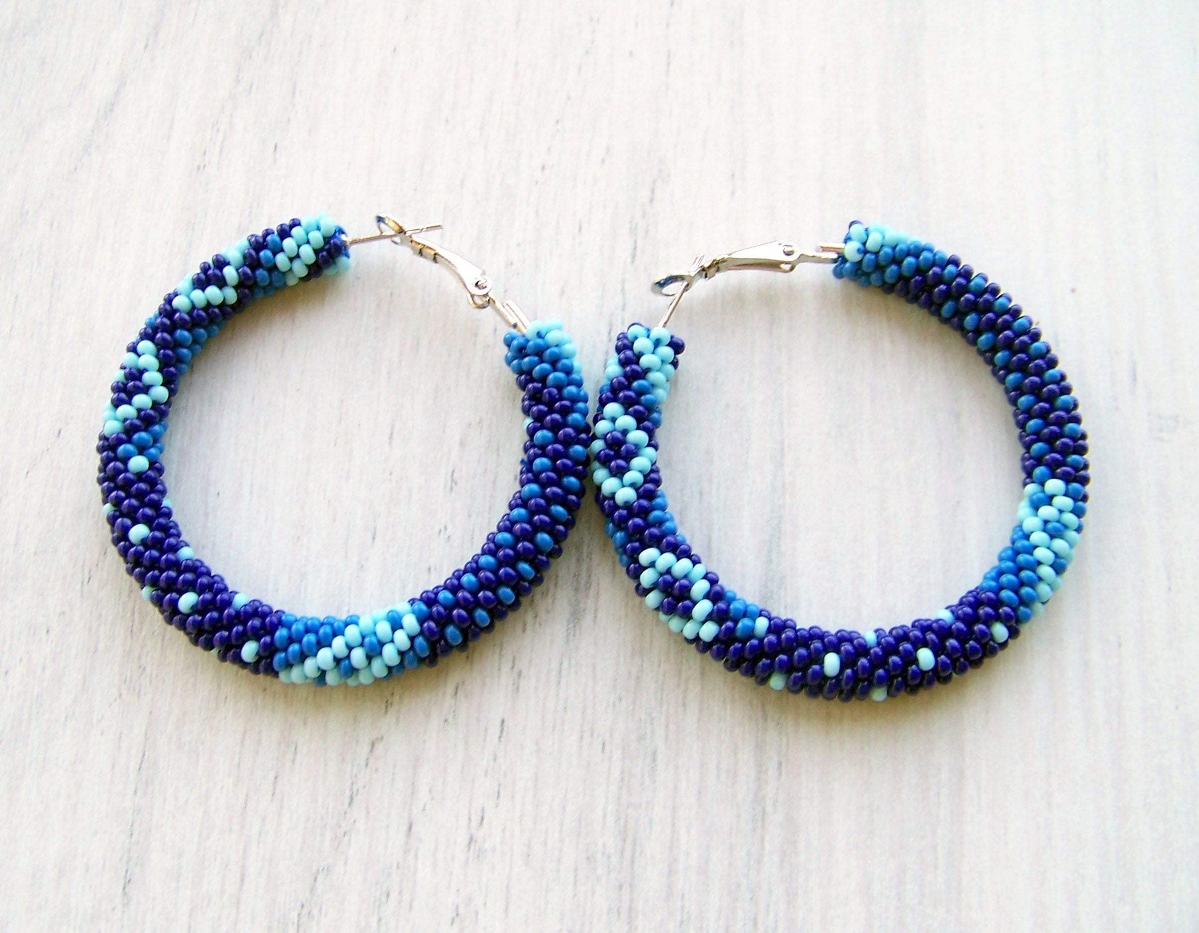DIY Bead Crochet Pattern, PDF Pattern for Patchwork Hoop Earrings ...