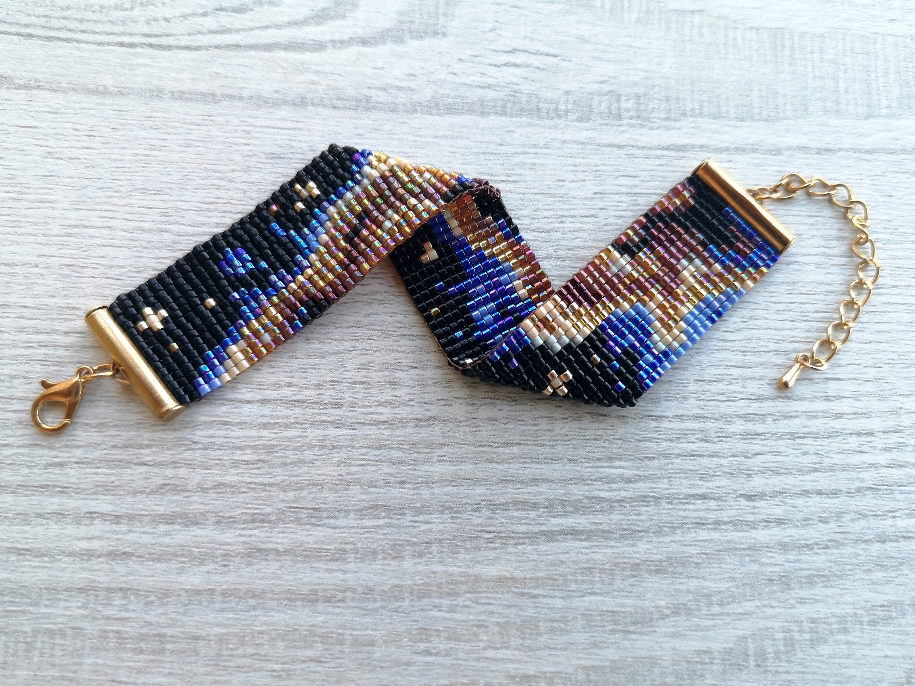 Space Loom Bead Pattern, Nebula Cosmos Night Shiny Stars Bracelet ...