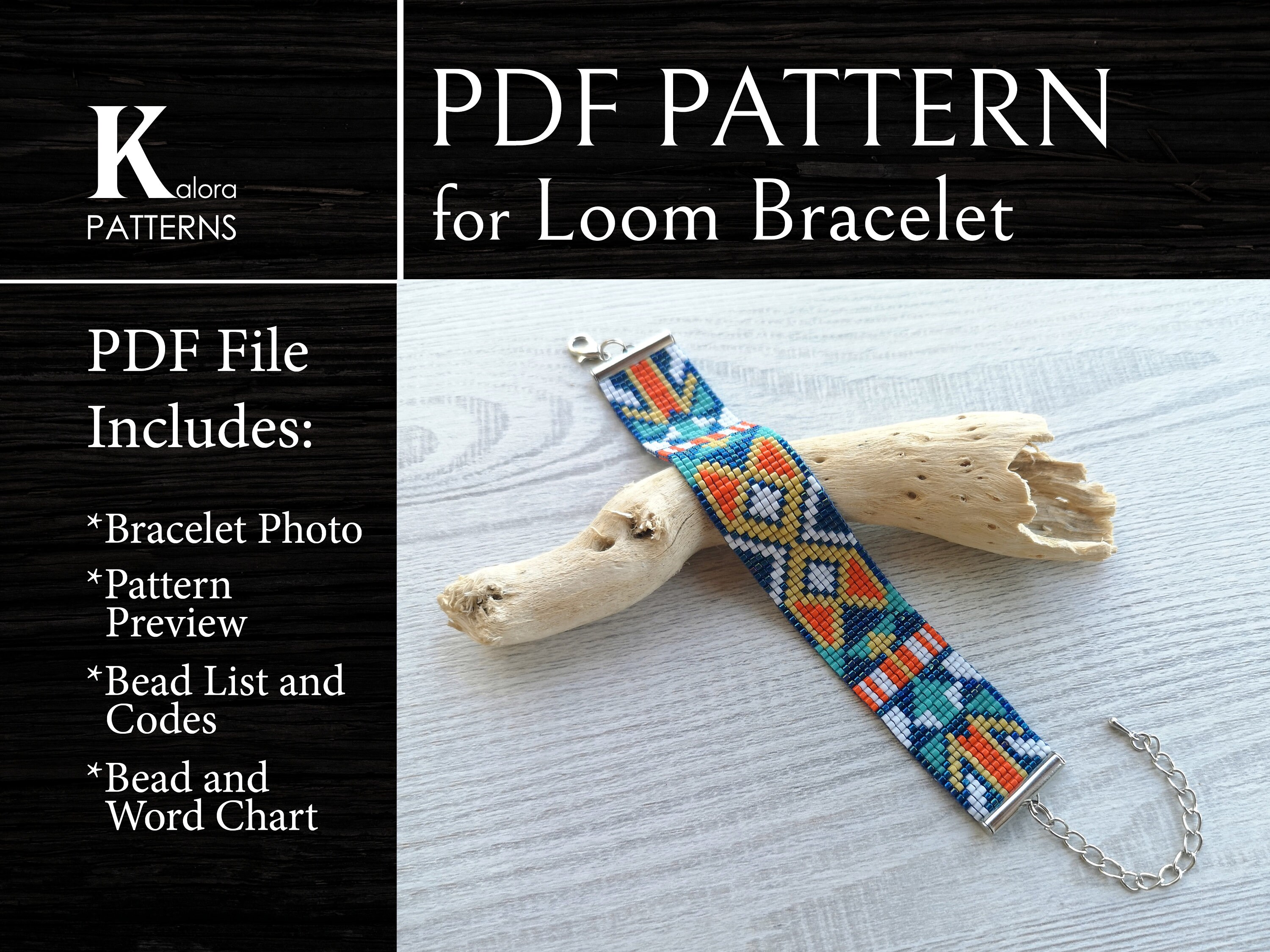 Geometric Loom Bead Bracelet Pattern Miyuki Delica Bracelet - Etsy
