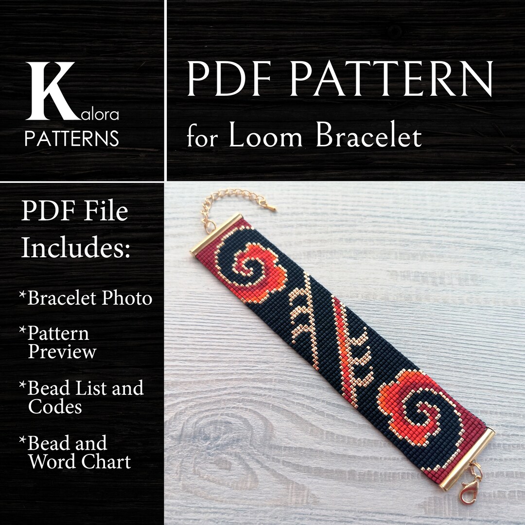 Beaded Loom Bracelet Pattern, DIY Chinese Style Bracelet Pattern ...