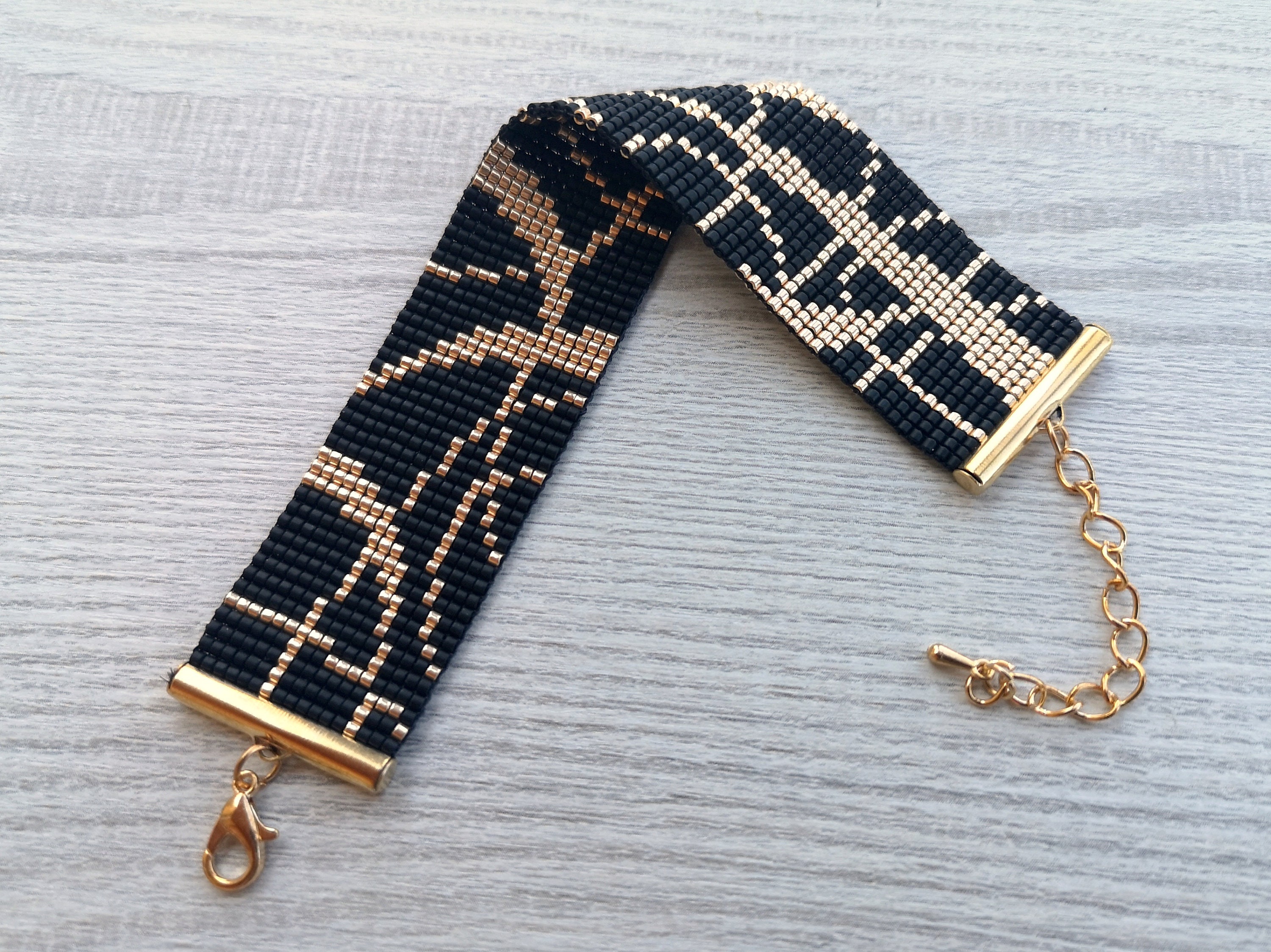 Abstract Bead Loom Bracelet Pattern DIY Beaded Geometric - Etsy