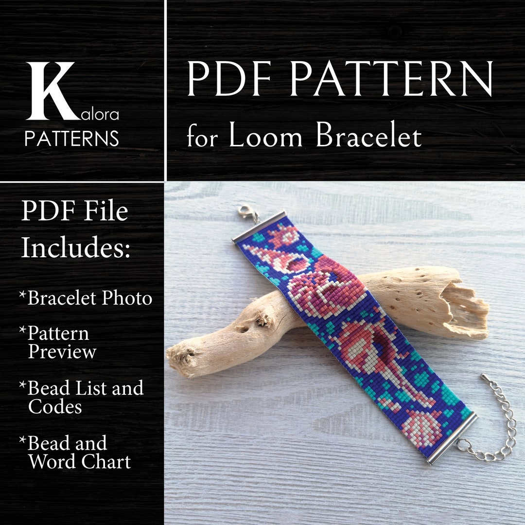 Seashell Loom Bead Pattern, Aquatic Beach Print Jewelry, Miyuki Delica ...