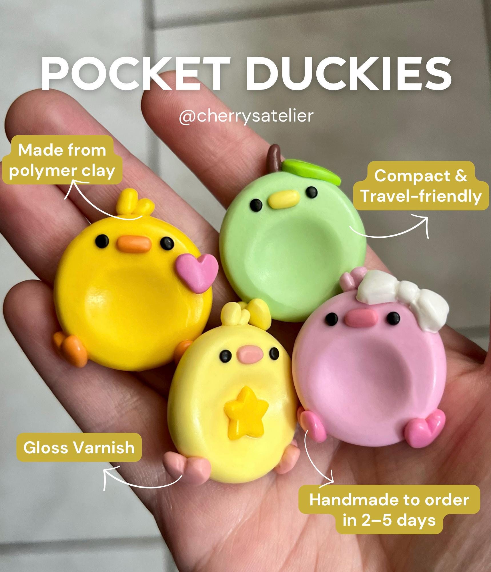 Duck Worry Stone - Handmade With Polymer Clay, This Pocket-sized Thumb ...