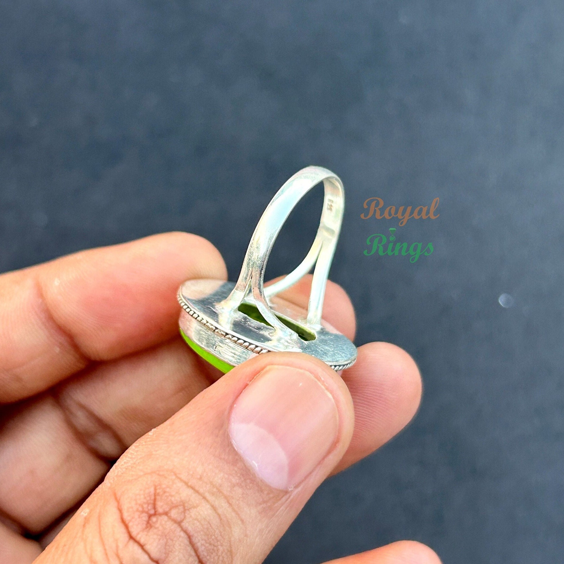 Neon Jade Handmade Ring Vibrant Elegance and Spiritual - Etsy