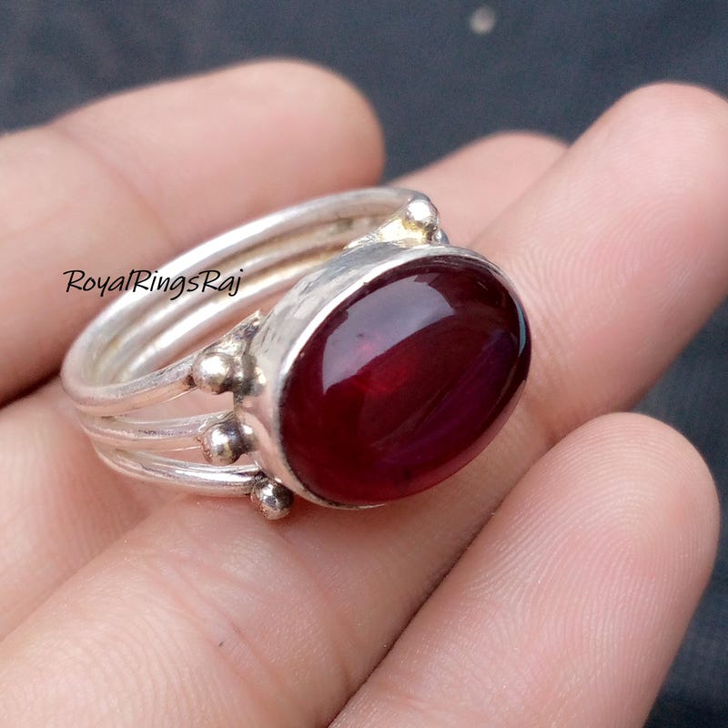 Garnet Statement Ring 925 - Etsy