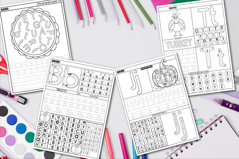 Fall Activities Alphabet Maze Worksheets Missing Letter Pumpkin ...