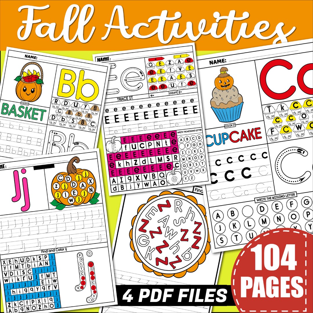 Fall Activities | Alphabet Maze Worksheets | Missing Letter | Pumpkin ...