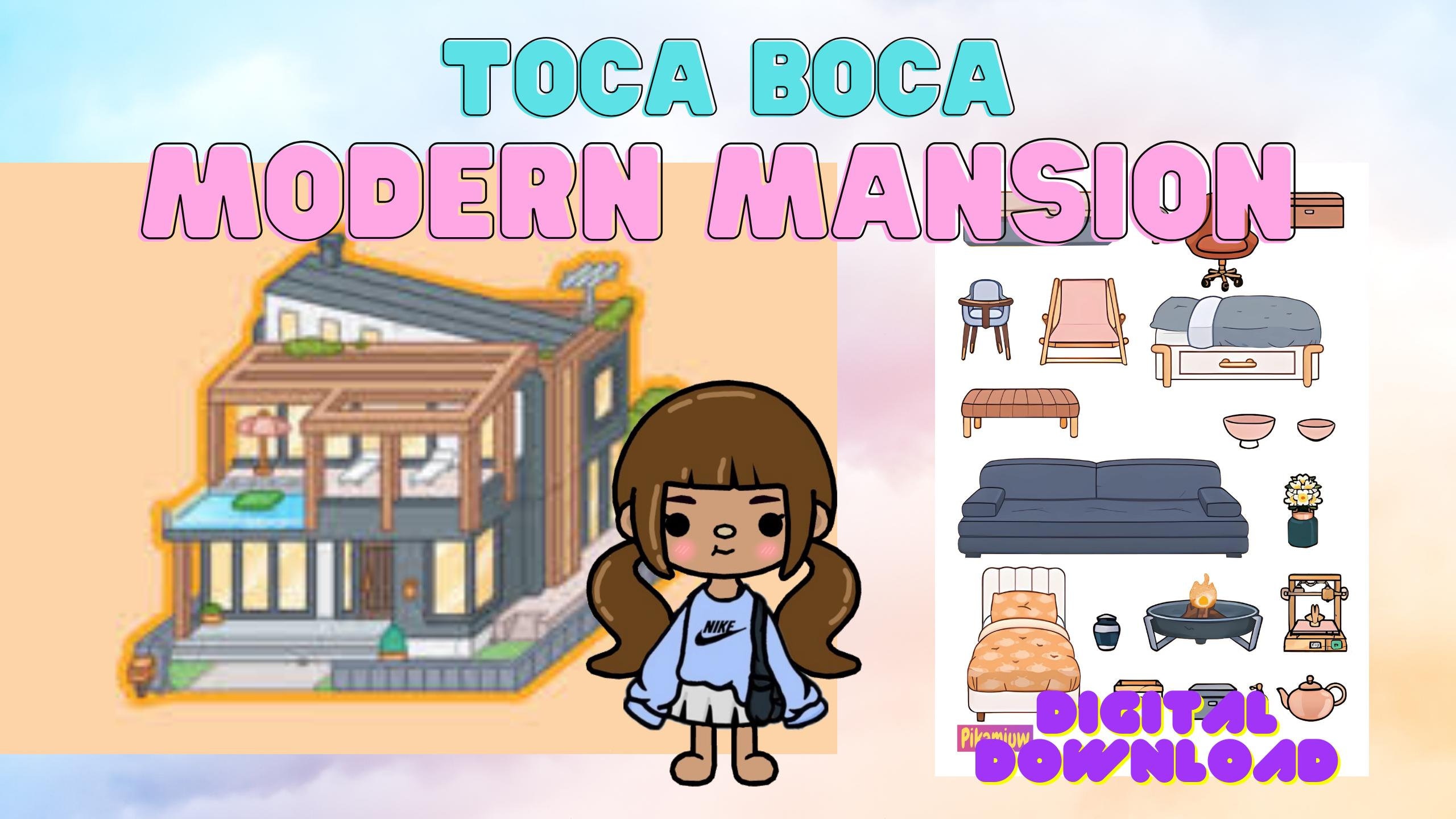 Toca Boca Paper Modern Mansion (all Items)/ Quiet Book Pages ...