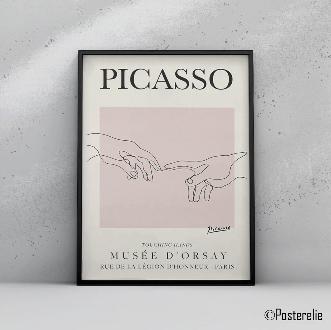 Picasso Holding Hands Digital Print, Wall Art, Exhibition Vintage Line ...