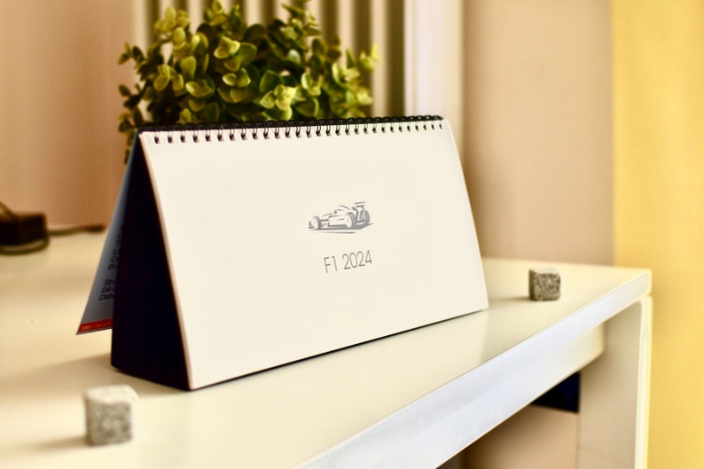 F1 2024 Calendar, Minimal Design, Desk Calendar, F1 Merch, F1 Calendar ...