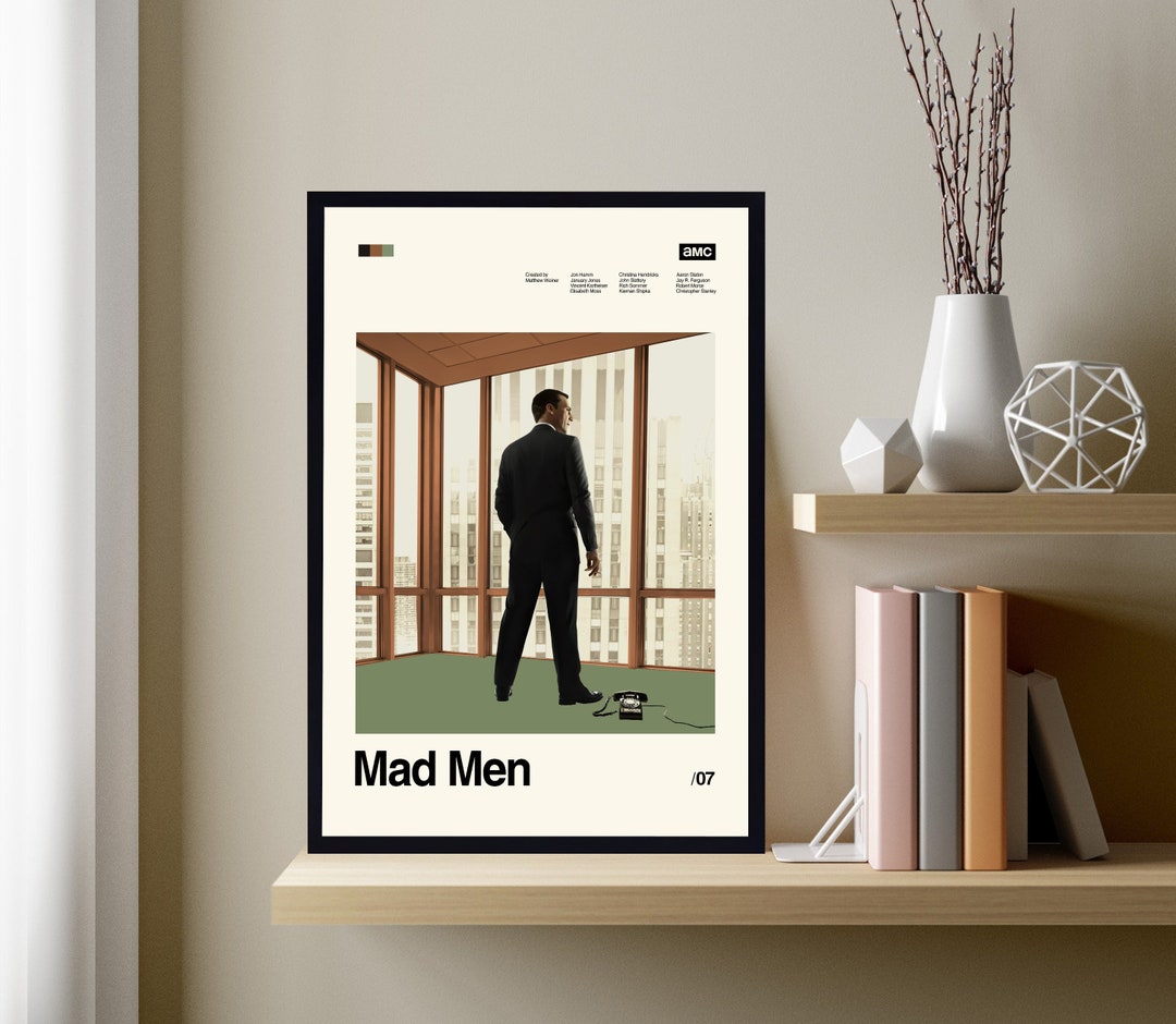 Mad Men Tv Series Poster, Mad Men Print, Movie Poster, Retro Modern Art ...