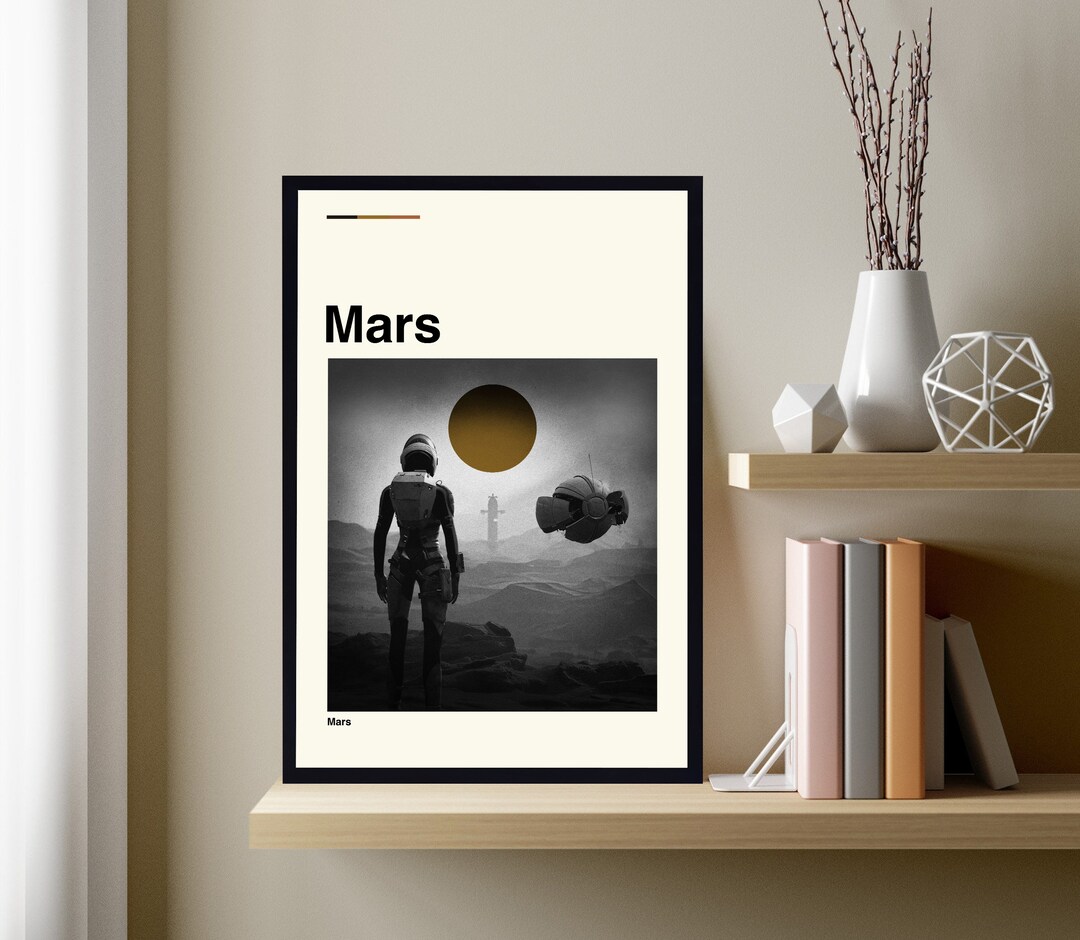 Mars Movie Print Mars Poster Retro Movie Poster Minimalist - Etsy