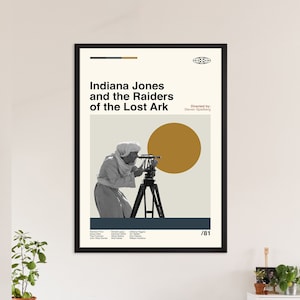 Indiana Jones Raiders of the Lost Ark Poster, Midcentury Art, Retro ...