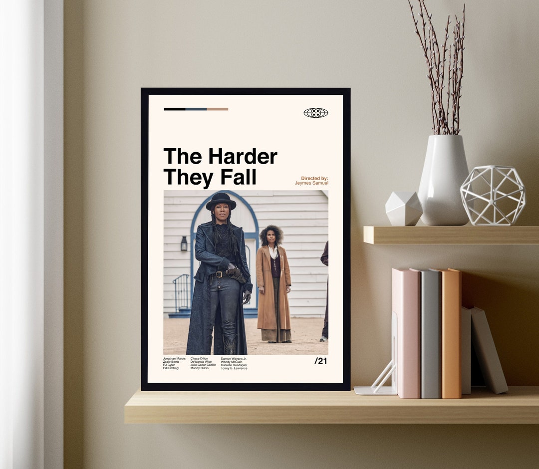 The Harder They Fall Poster, Midcentury Art, Movie Poster, Minimalist ...