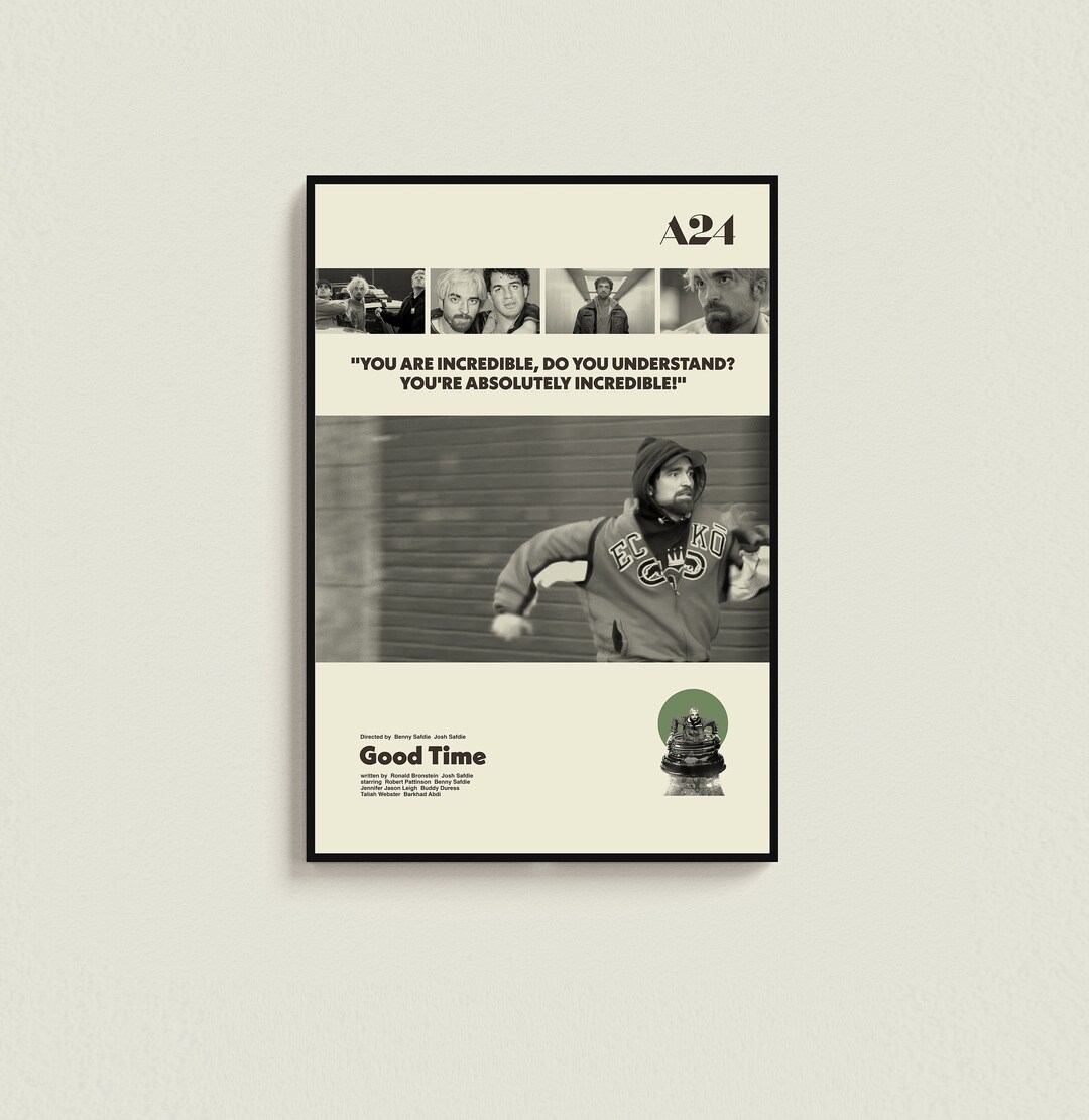 Good Time Poster, Benny Safdie, Josh Safdie, Movie Poster, Minimalist ...