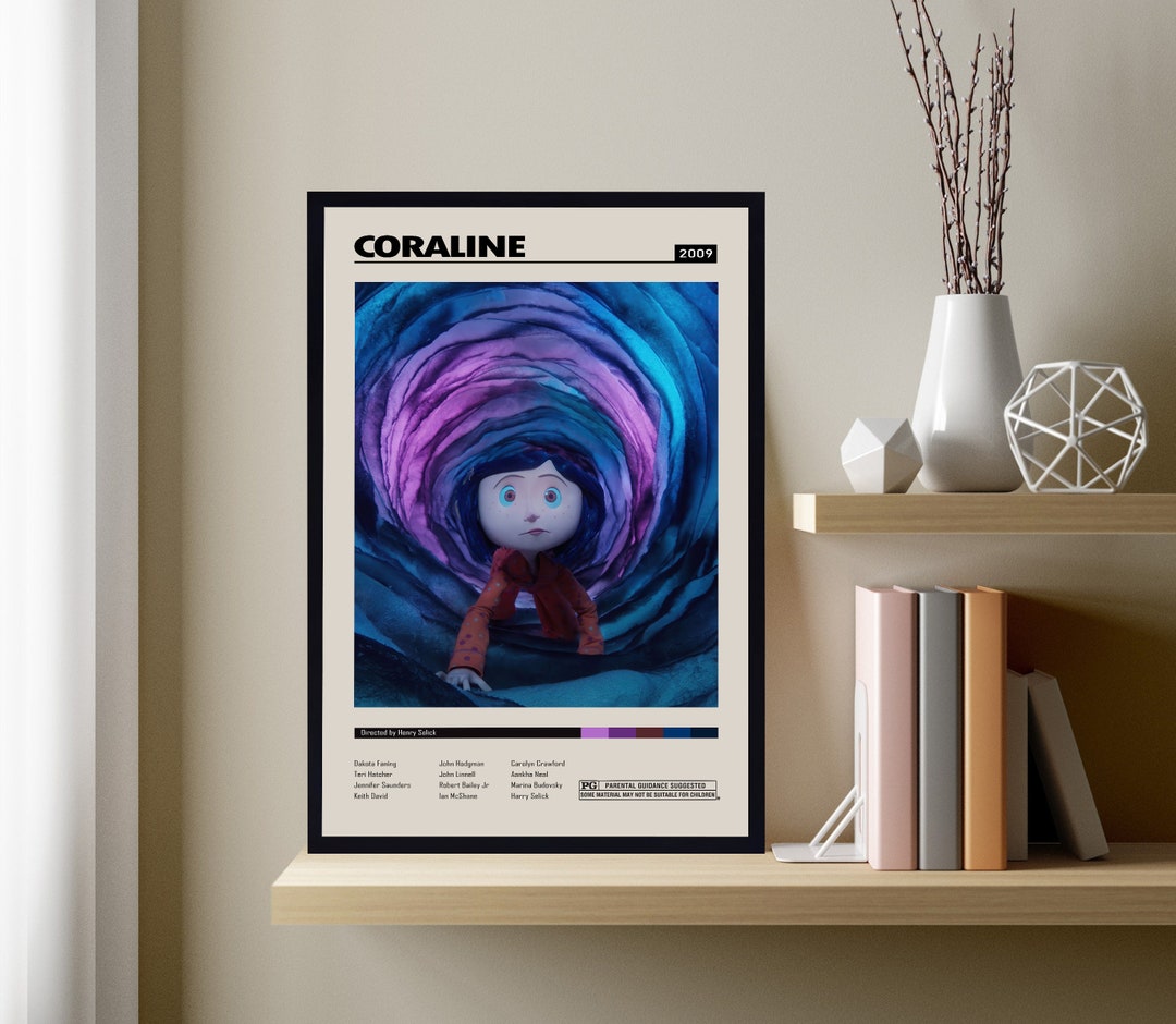 Coraline Poster, Henry Selick, Coraline Movie Poster, Midcentury Art ...