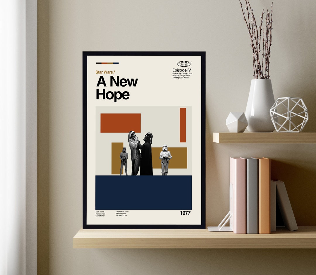 A New Hope Poster, Star Wars Poster, A New Hope Print, Midcentury Art ...
