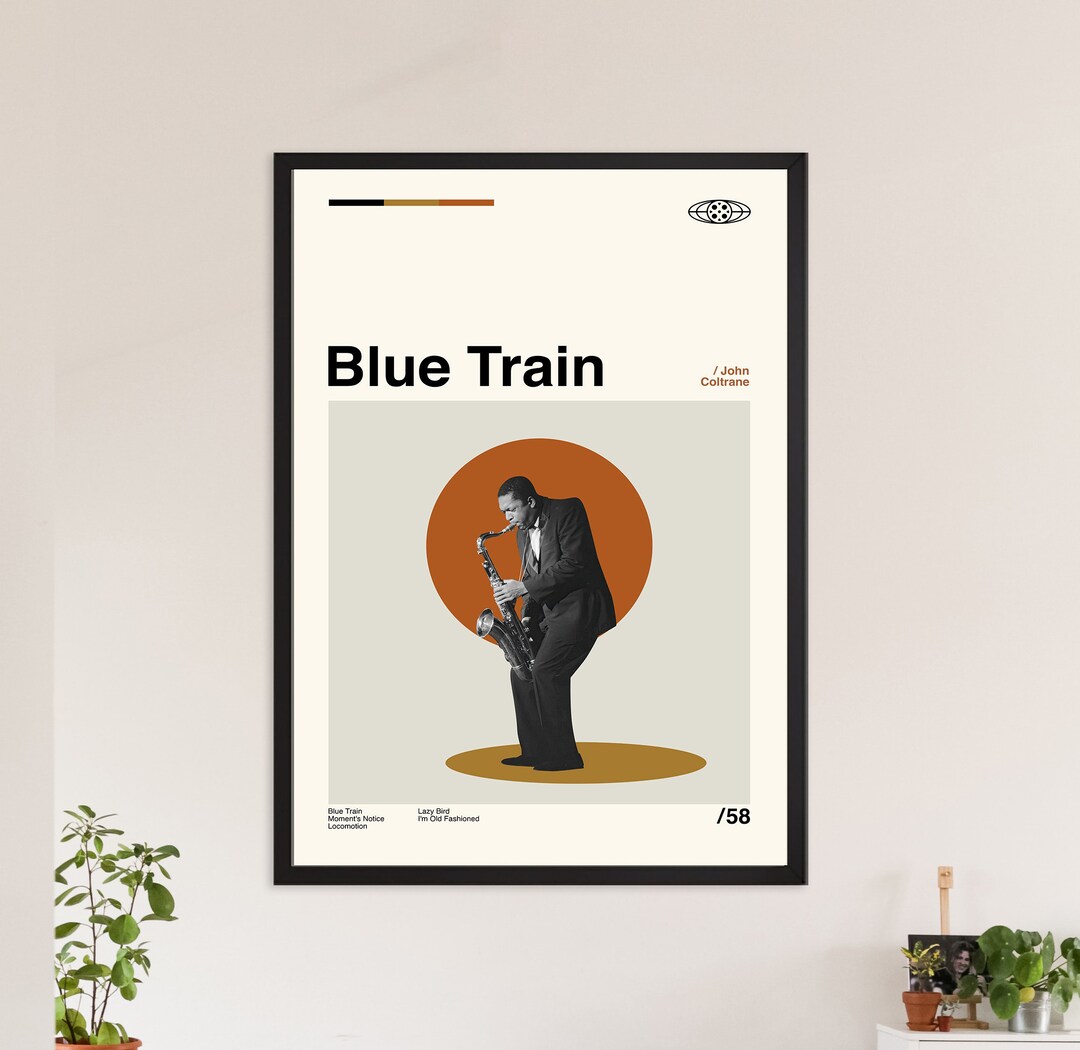 John Coltrane Blue Train Album Poster, Music Poster, Retro Music Poster ...