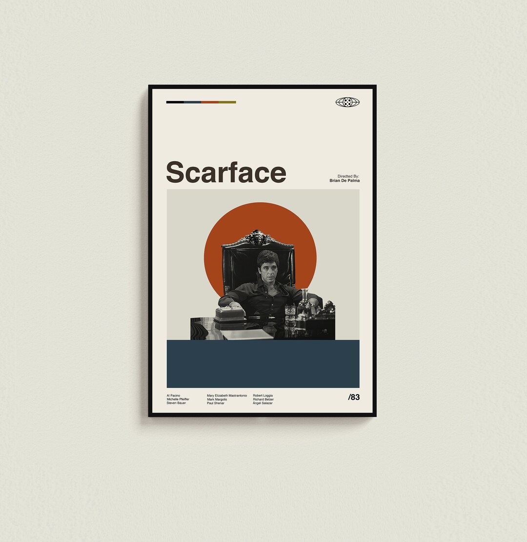Scarface Poster, Brian De Palma, Scarface Print, Movie Poster, Retro ...