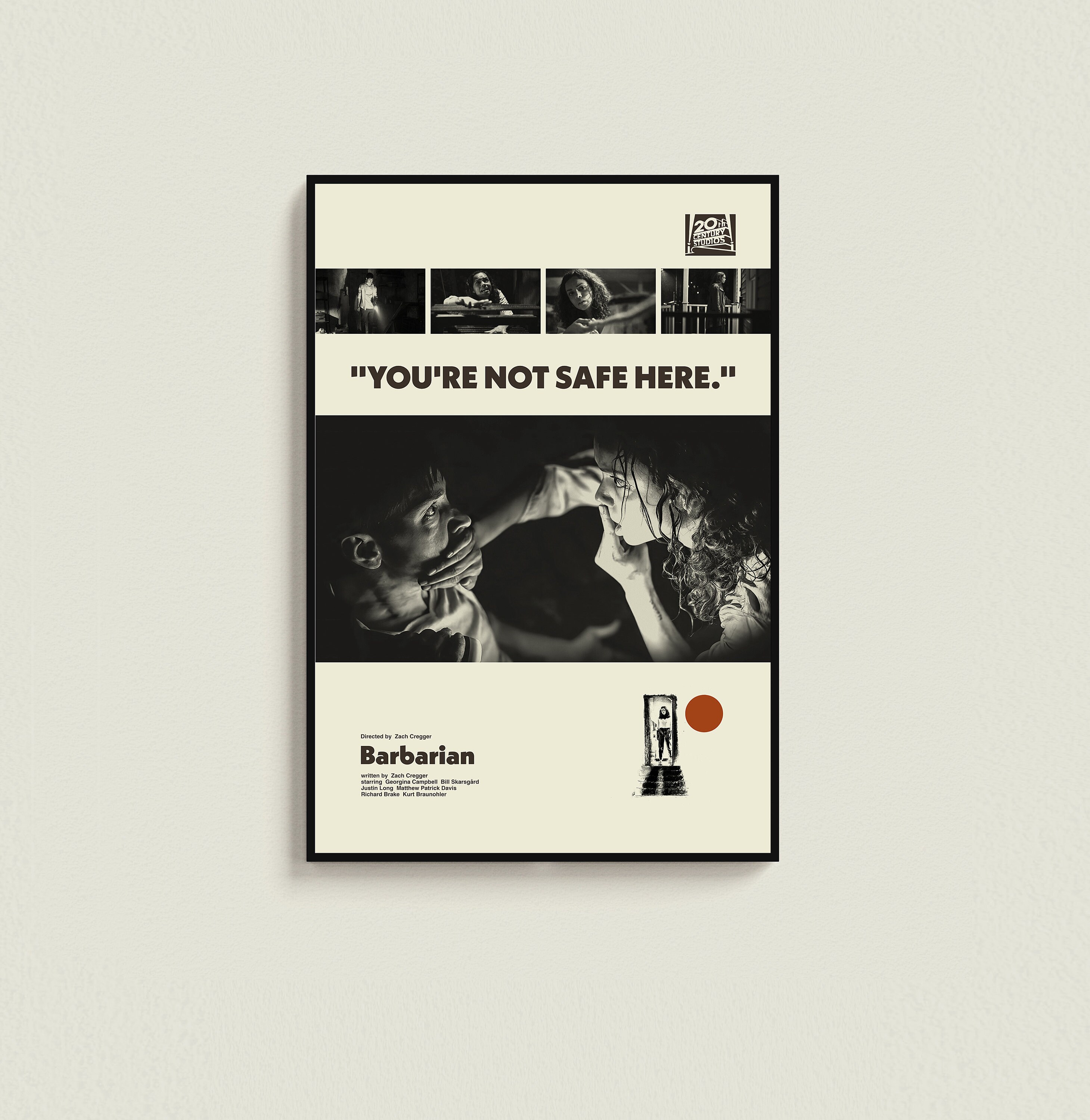 Barbarian Poster, Barbarian Print, Zach Cregger, Midcentury Art, Movie ...