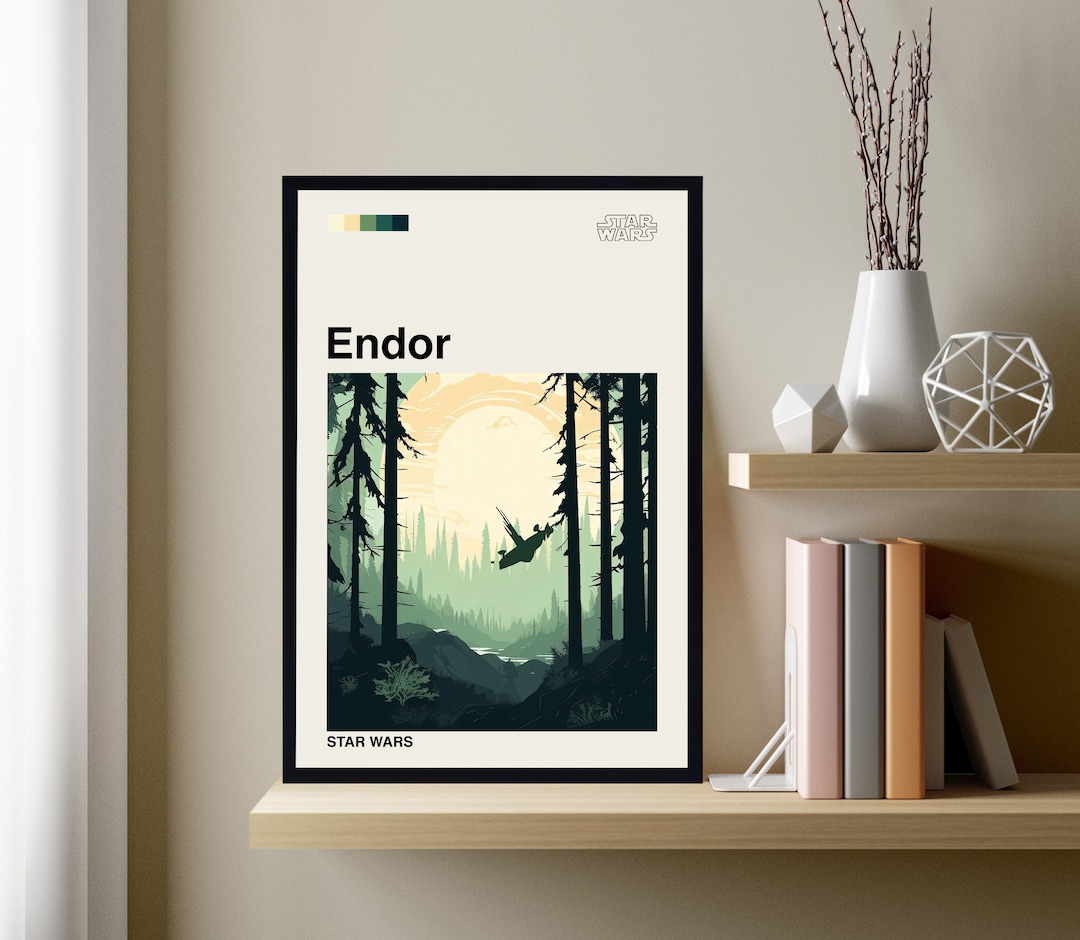 Endor Poster, Star Wars Poster, Endor Print, Midcentrury Art, Movie ...