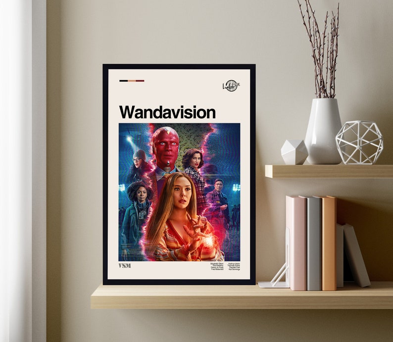 Wandavision Poster, Wandavision Print, Midcentury Art, Movie Poster ...
