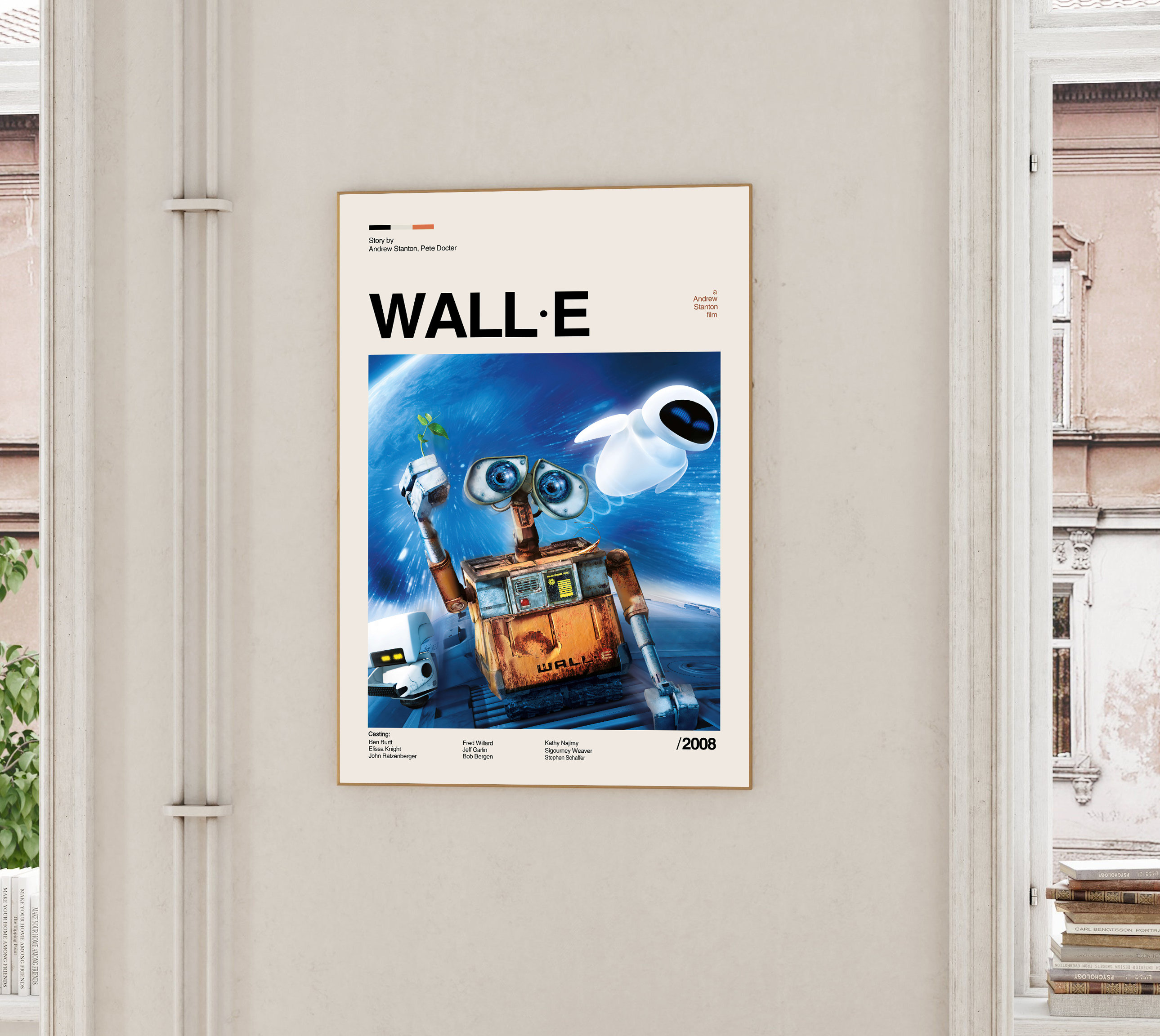 Wall-e Poster, Wall E Movie Poster, Wall E Print, Midcentury Art ...