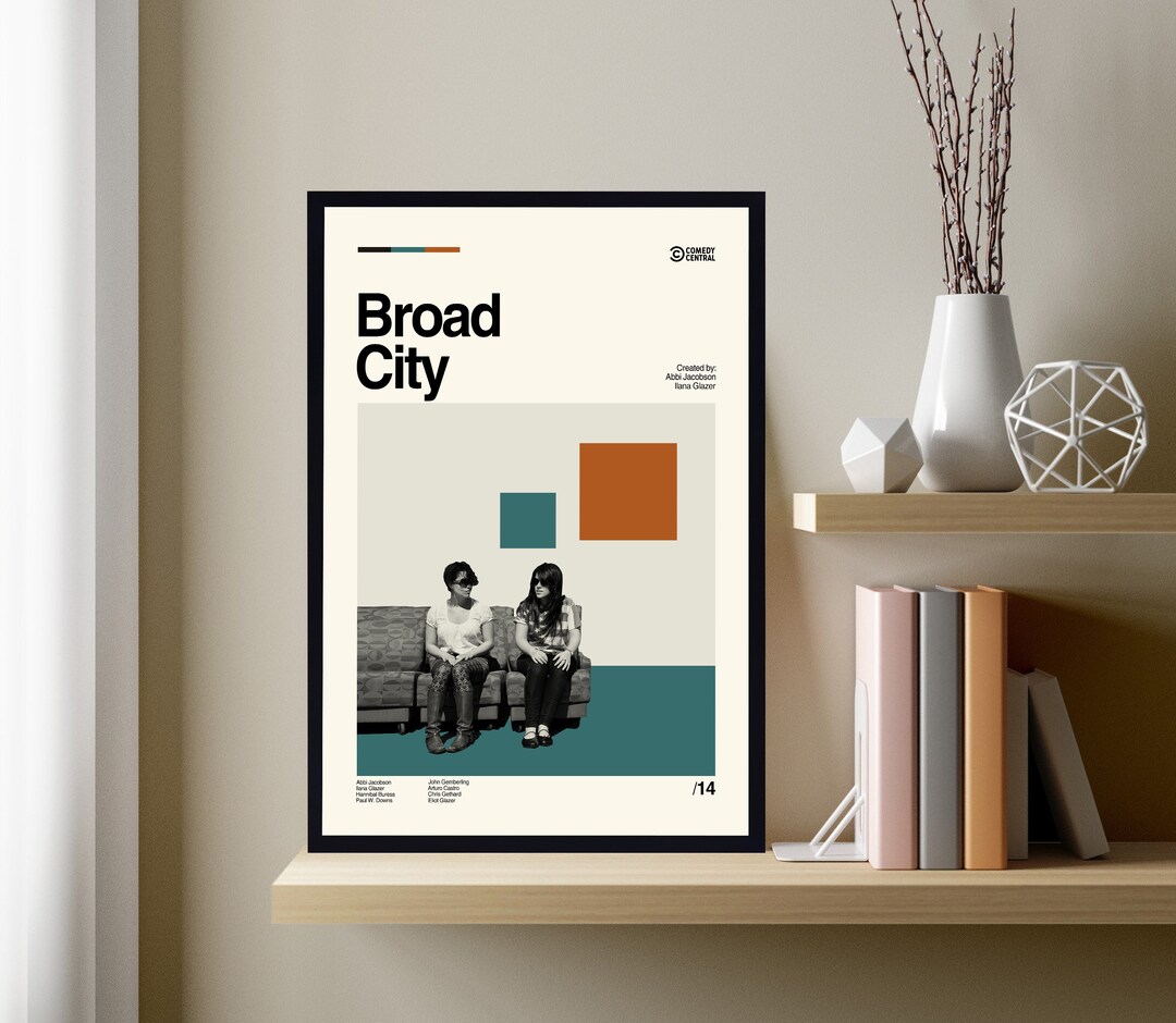 Broad City Poster, Broad City Print, Abbi Jacobson, Midcentury Art ...
