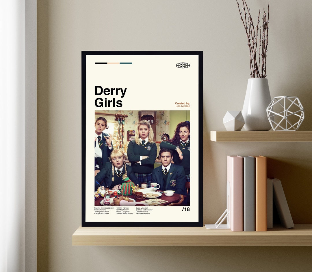 Derry Girls Poster, Lisa Mcgee, Derry Girls Print, Midcentury Poster ...