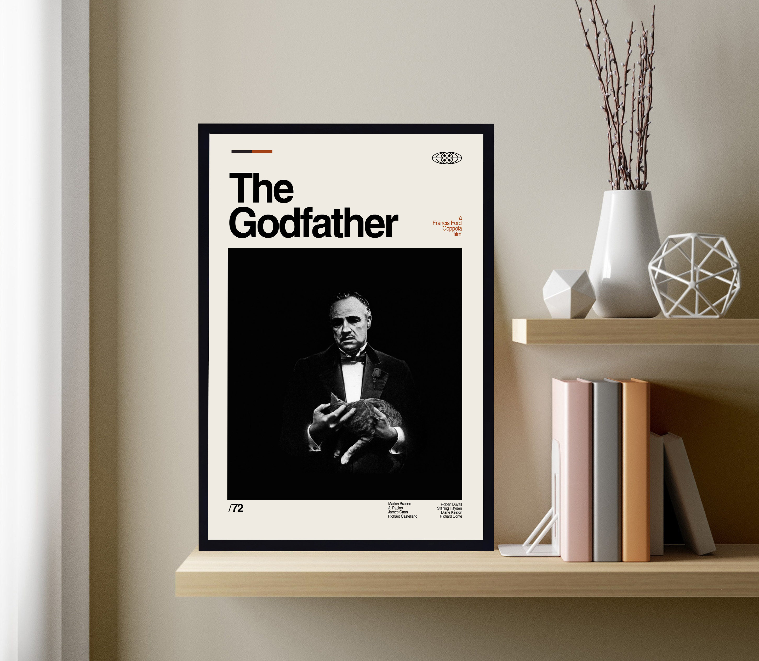 The Godfather Poster, the Godfather Print, Midcentury Art, Movie Poster ...