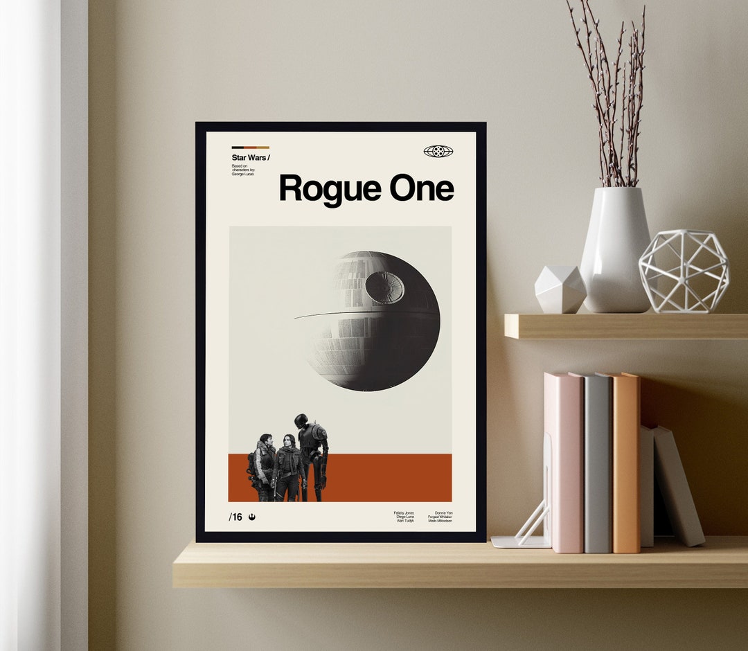 Rogue One Poster, Star Wars Poster, Midcentury Art, Retro Movie Print ...