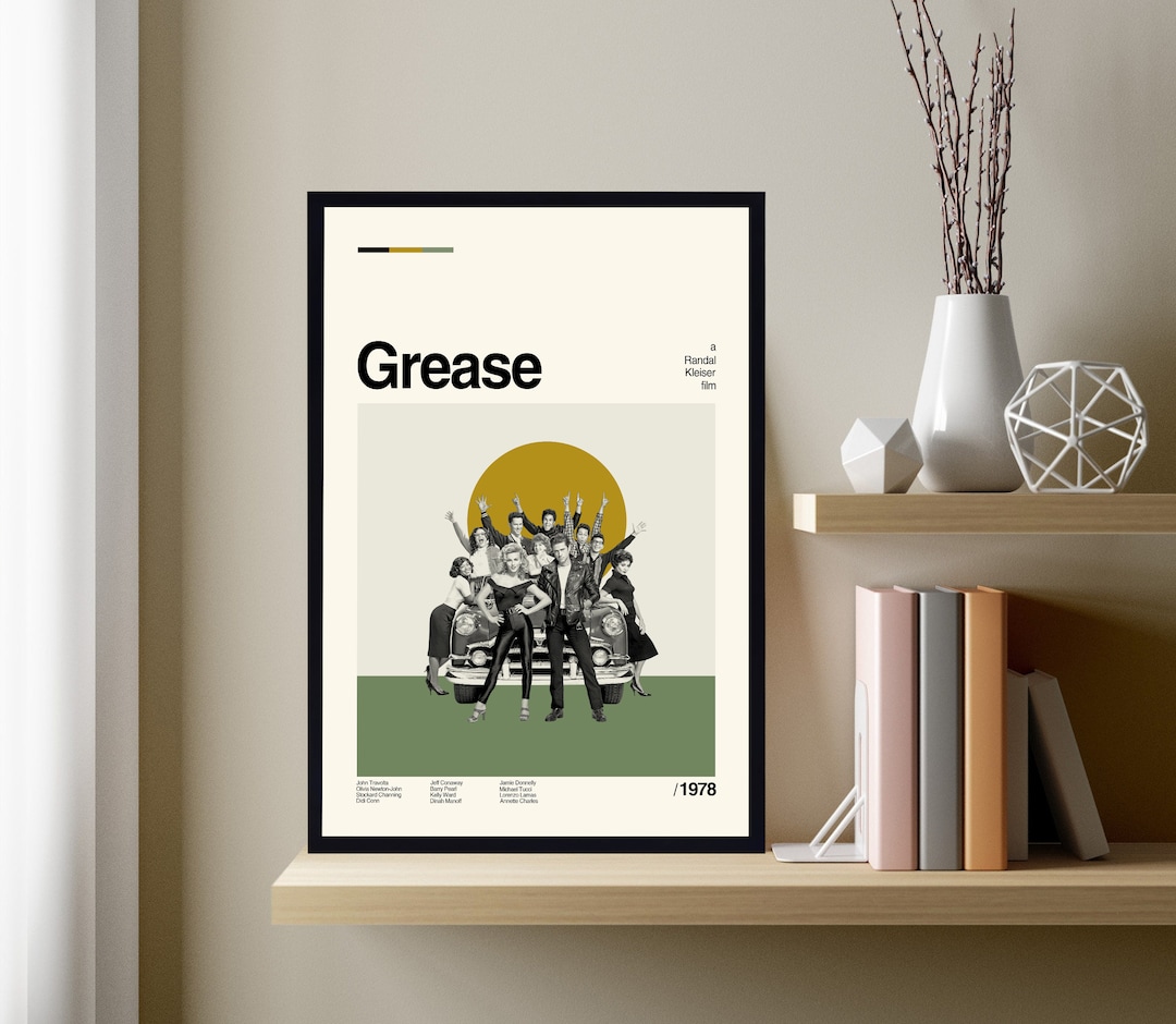 Grease Poster, Grease Merch, Grease Vintage, Retro Poster, Minimalist ...