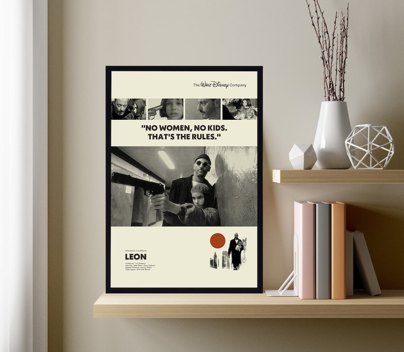 Affiche de Leon, affiche de film de Leon, Luc Besson, art des années 50 ...