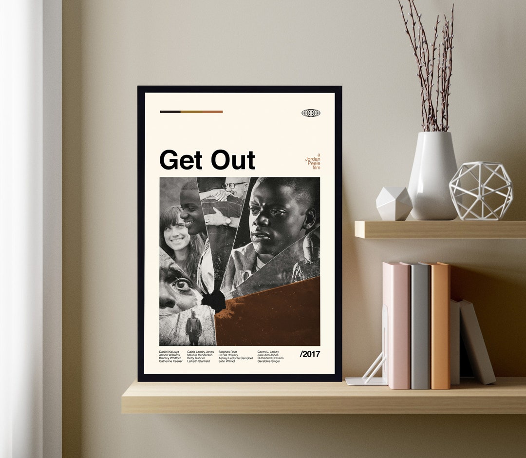 Affiche du film Get out, film de Jordan Peele, affiche Get out, art Mid ...