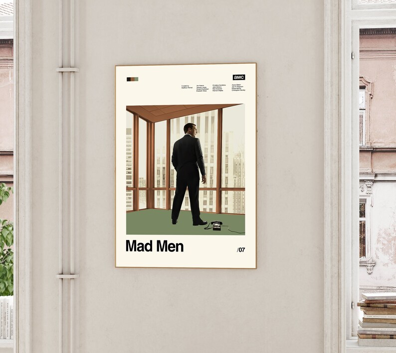 Mad Men Tv Series Poster, Mad Men Print, Movie Poster, Retro Modern Art ...